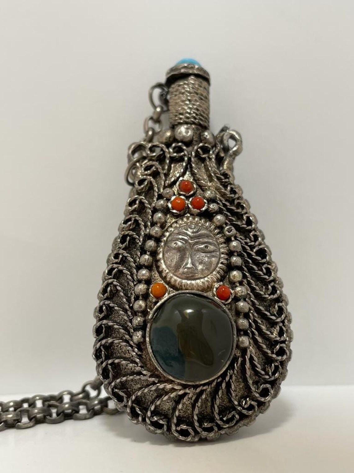 Antique Foreign Perfume Flask Necklace - Etsy