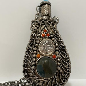 Antique Foreign Perfume Flask Necklace - Etsy