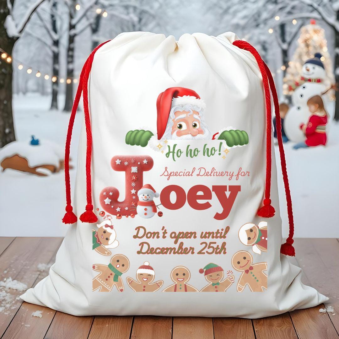 Personalized Christmas Sack for Under the Tree, Holiday Gift Bag, - Etsy