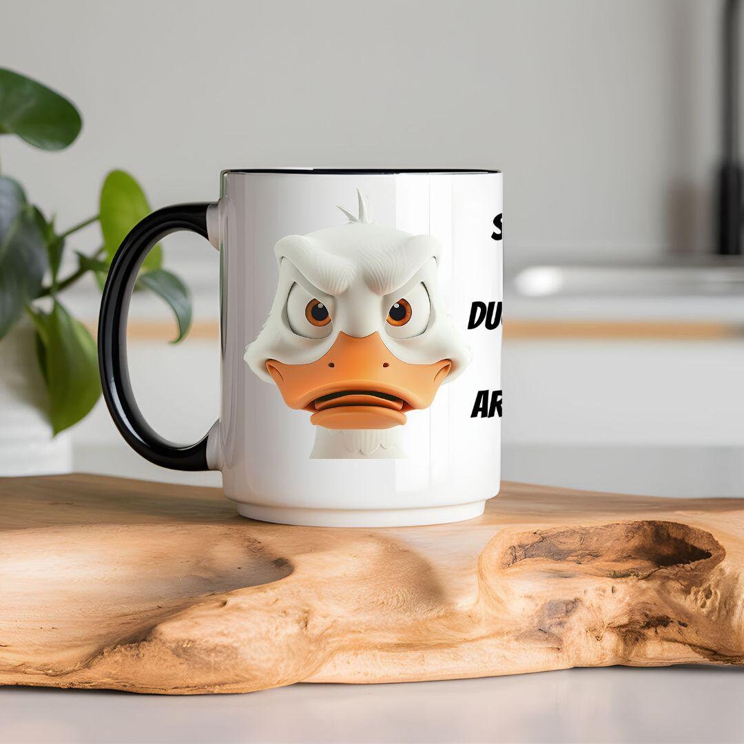 Funny Sarcastic Stop Ducking Around Mug, Fowl Language, Angry Animals ...