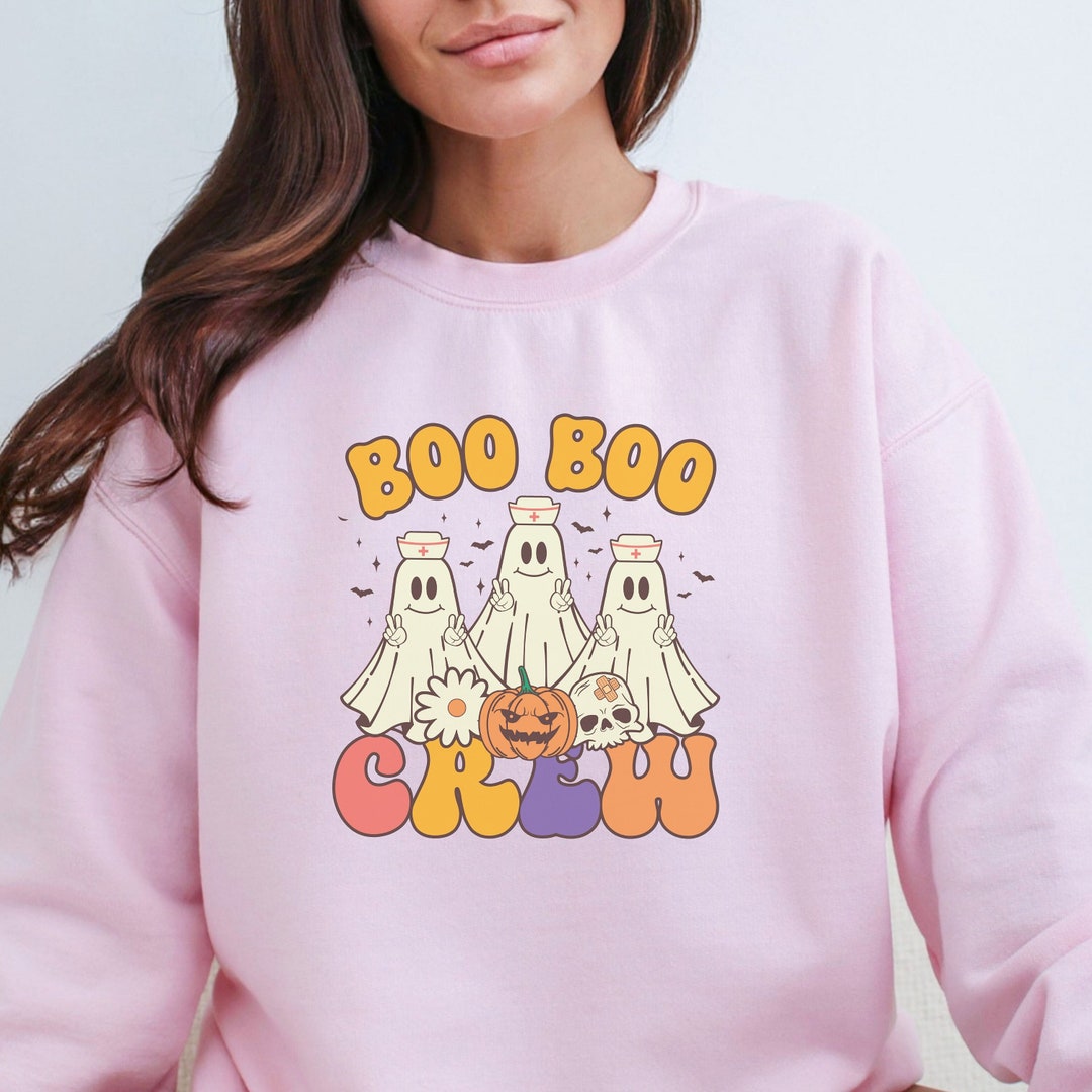 Retro Halloween Sweatshirt, Boo Boo Crew Sweatshirt, Halloween Nurse ...