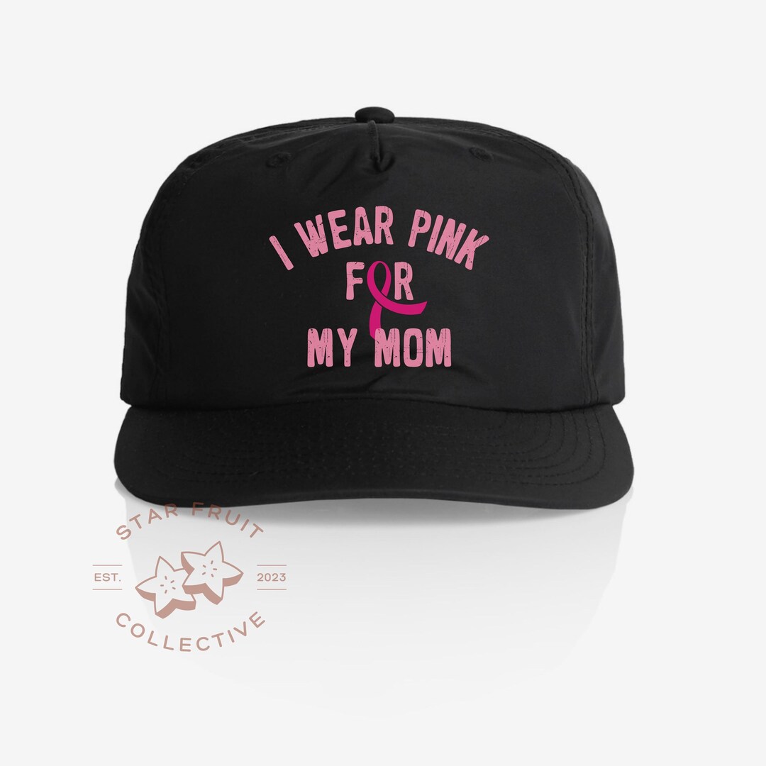 I Wear Pink for My Mom Surf Hat, Pink Breast Cancer Surf Hat, Cancer ...