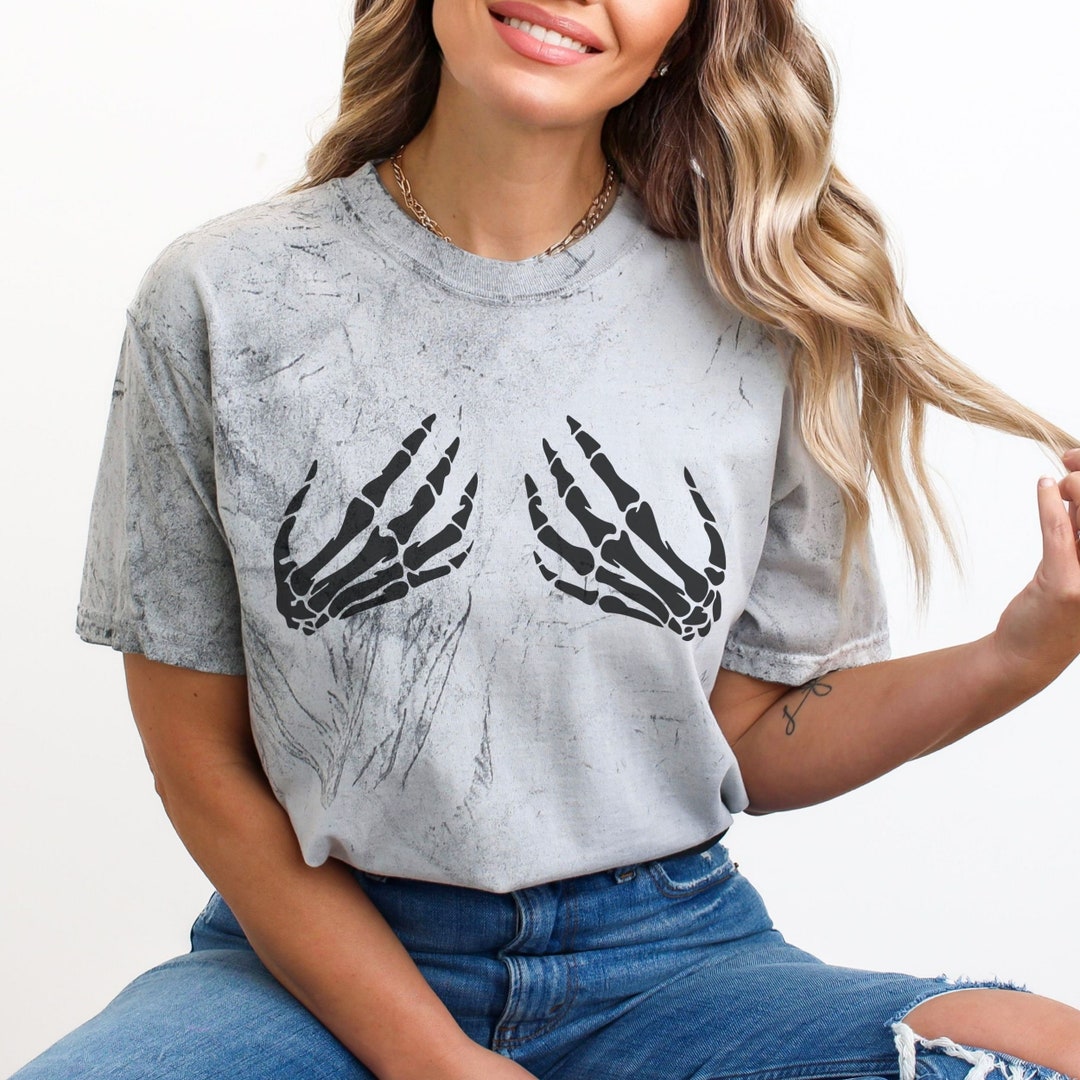 Skeleton Hands Comfort Colors Color Blast Tee, Halloween Skeleton Shirt ...