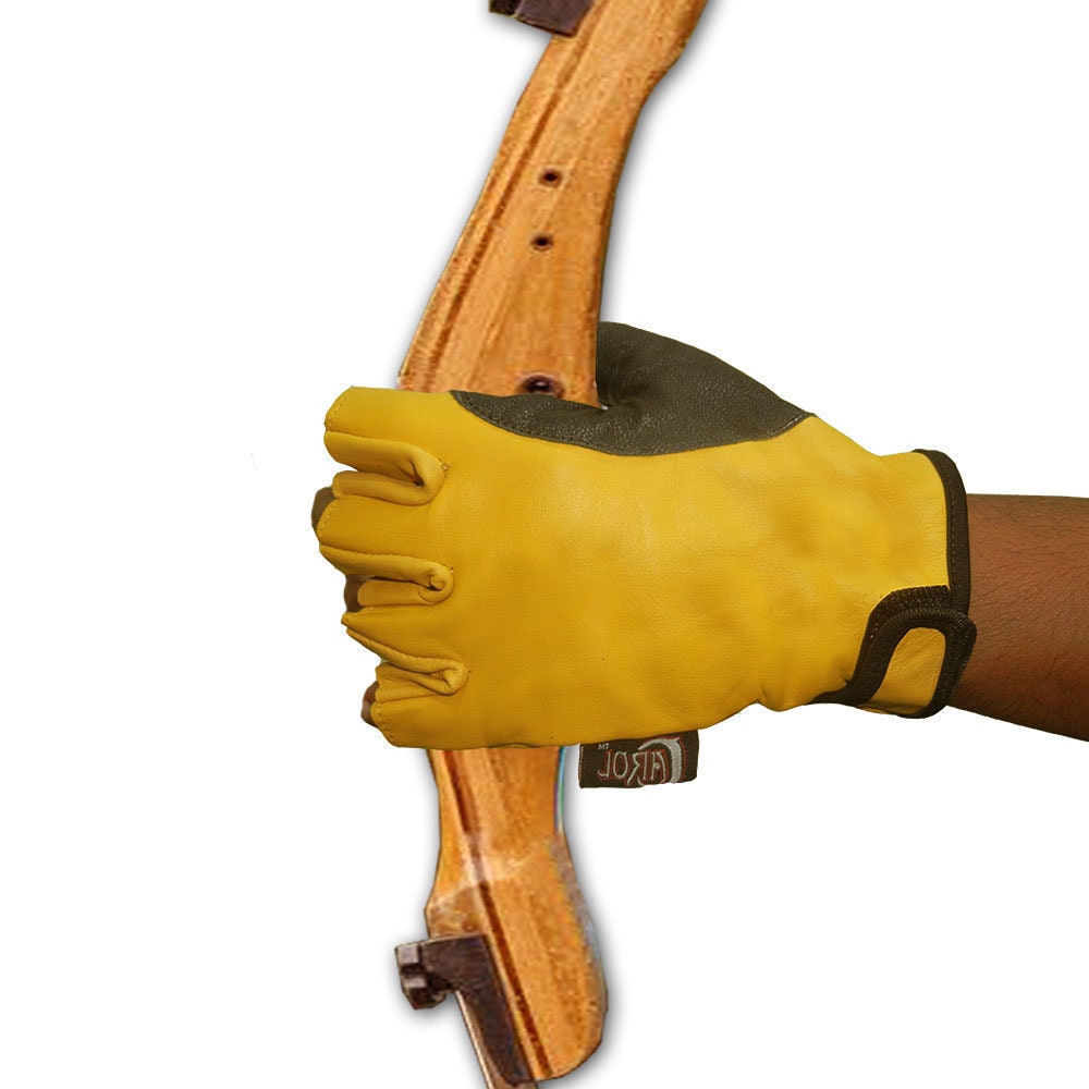 Archery Recurve, Compound, Longbow Half Finger Cow Leather Bow Grip ...