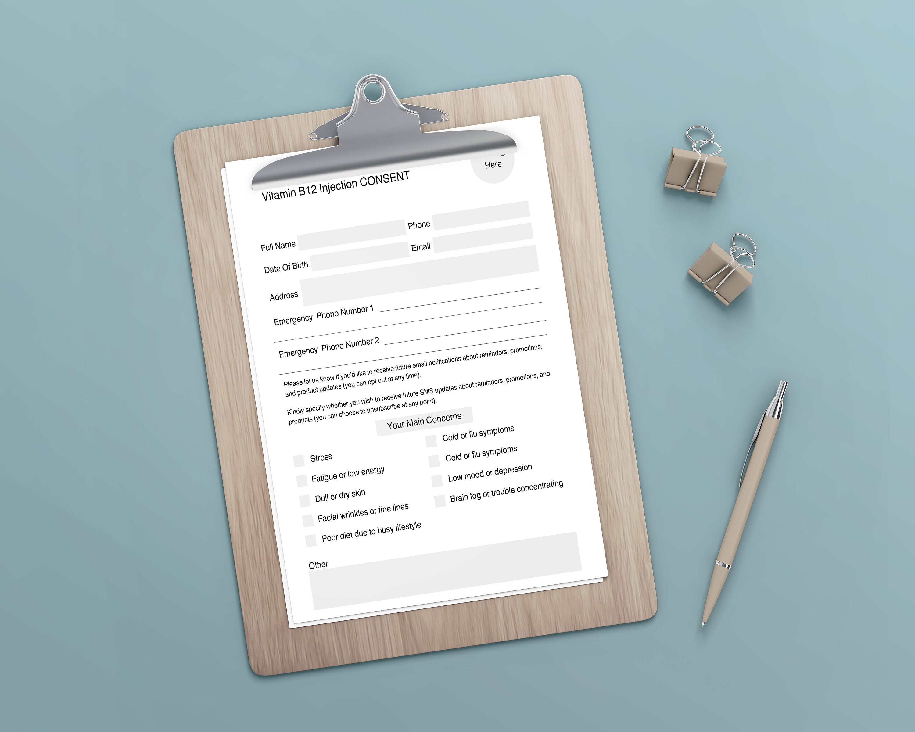 Editable Vitamin B12 Injection Consent Form, for Professionals ...