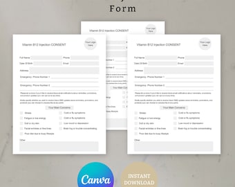 Editable Vitamin B12 Injection Consent Form for Aesthetic Practitioners ...