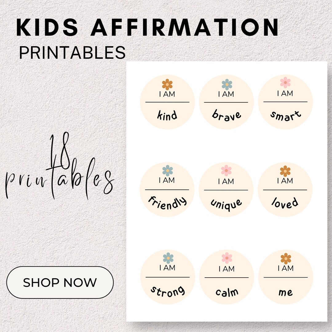 18 Printable Kids Positive Affirmation Cards, Kids Affirmation Cards ...