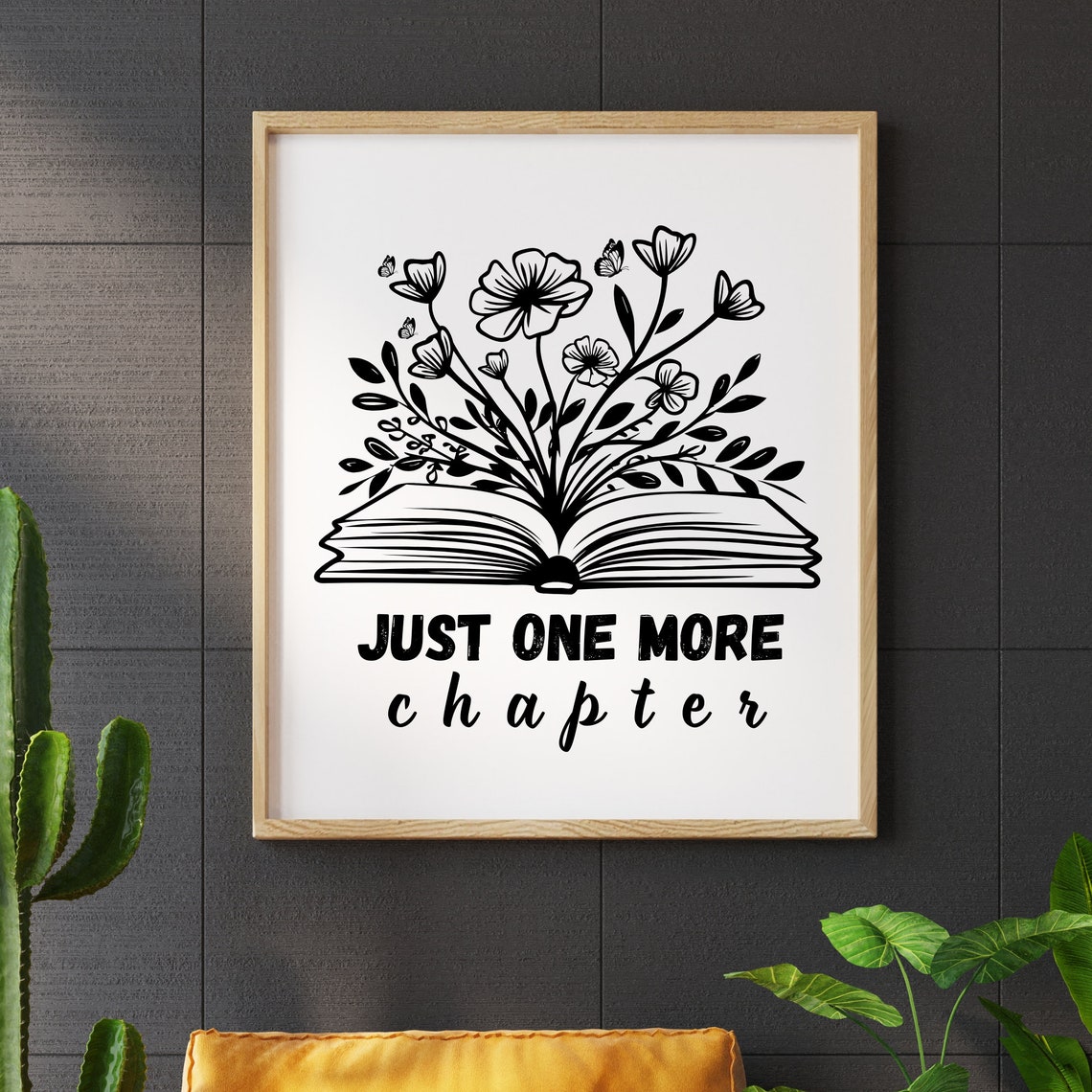 Just One More Chapter Svg, Book Lover Svg, Floral Book Quote Svg, Read ...