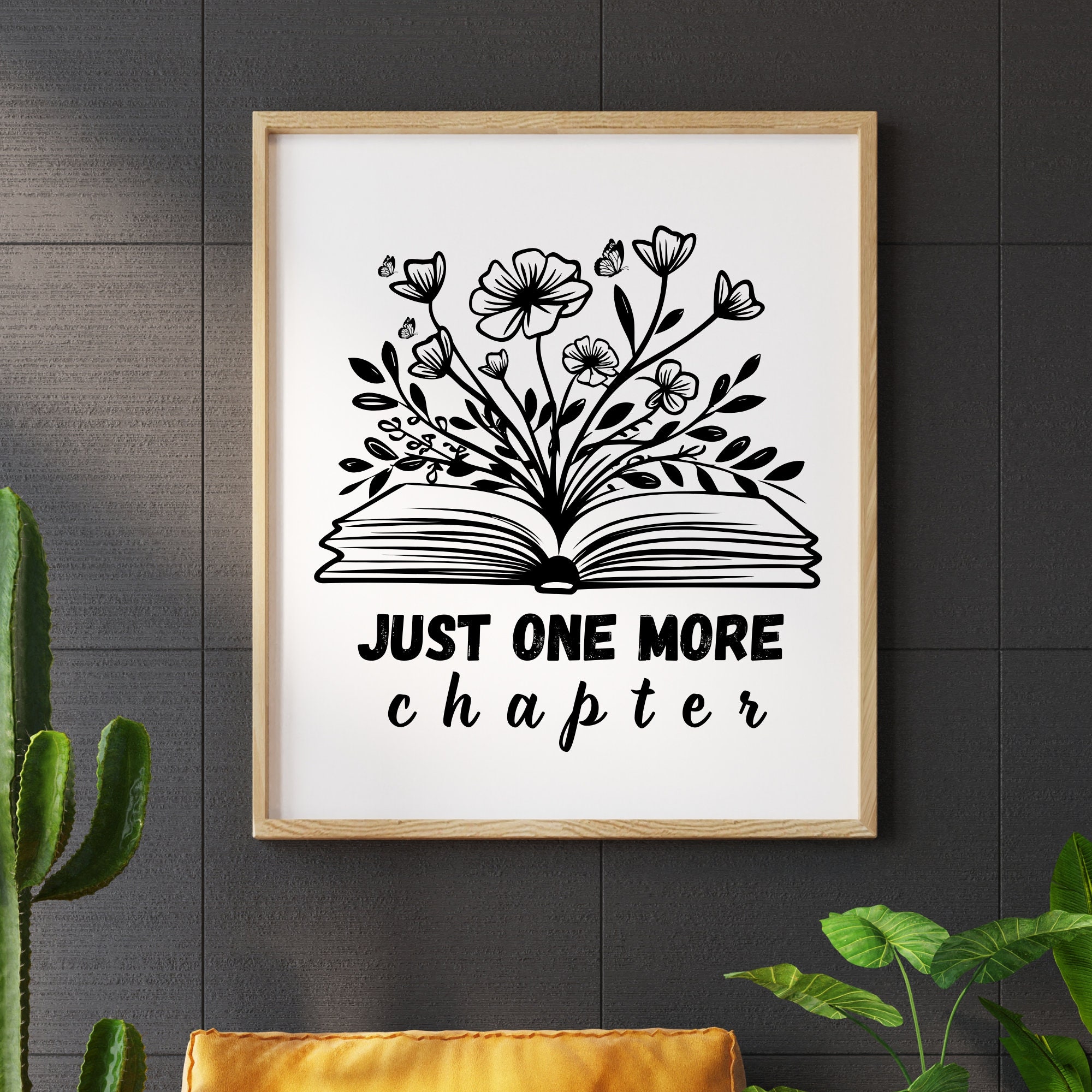 Just One More Chapter Svg, Book Lover Svg, Floral Book Quote Svg, Read ...