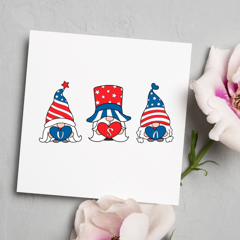 4th of July Patriotic Gnome Svg, American Gnomes Svg, Independence Day ...