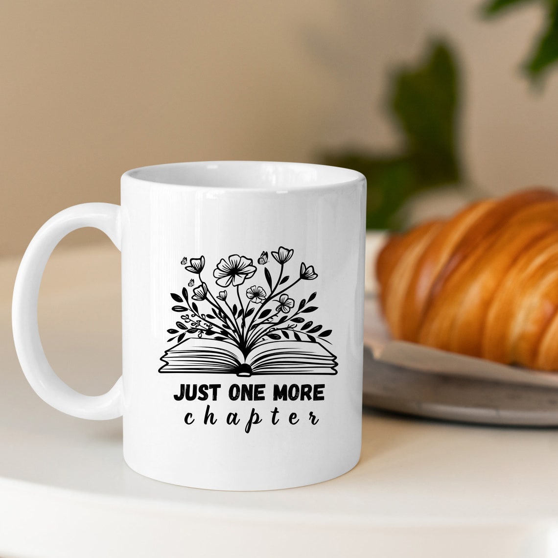 Just One More Chapter Svg, Book Lover Svg, Floral Book Quote Svg, Read ...