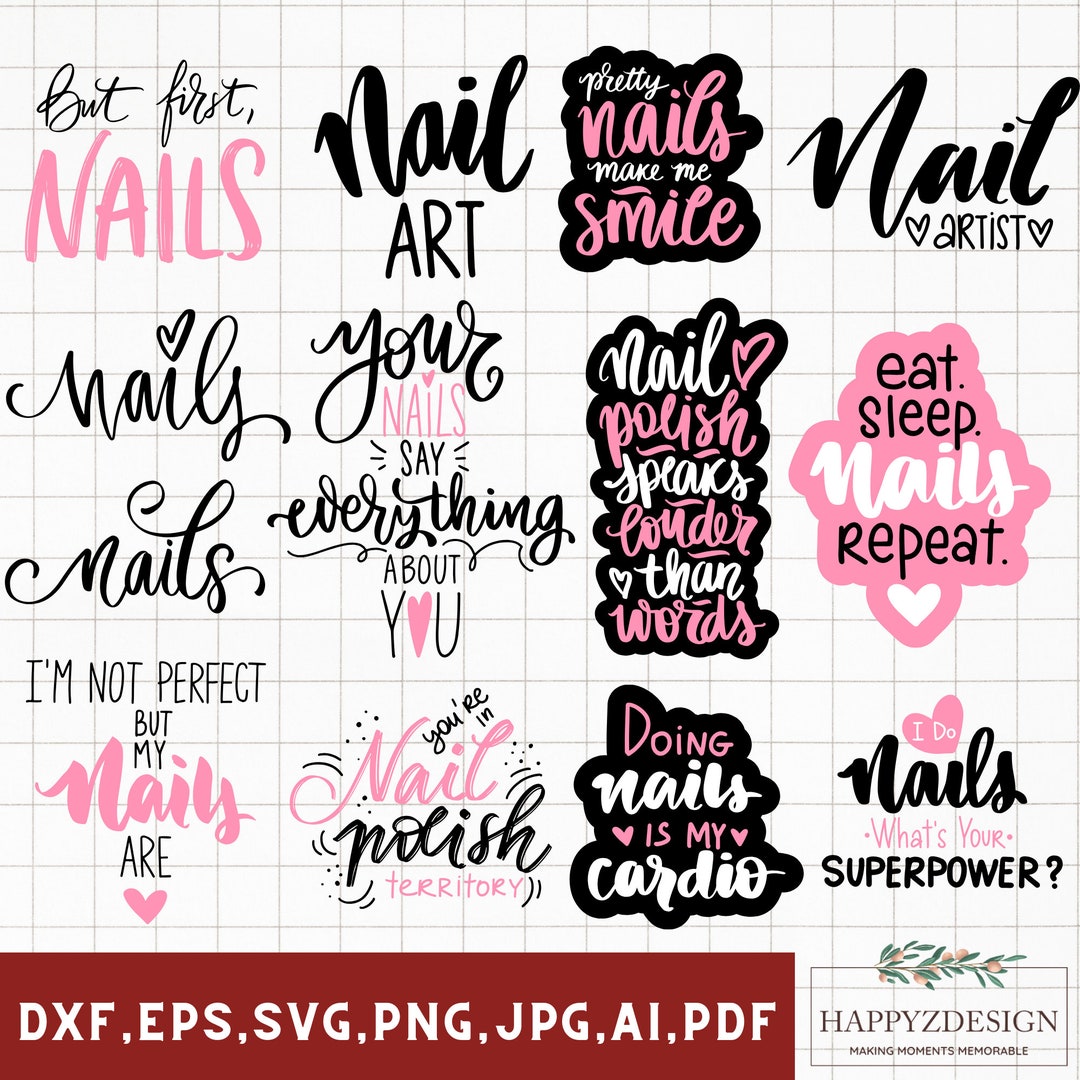 Nail Art Svg Bundle, Nail Tech Svg, Manicure Svg, Salon Life Svg, Nails ...