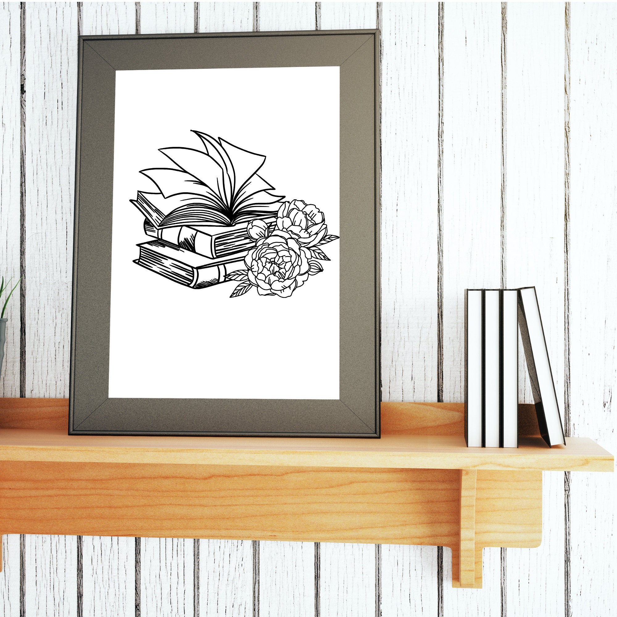 Floral Book Svg, Book With Flowers Svg, Book Lover Svg, Librarian Svg ...