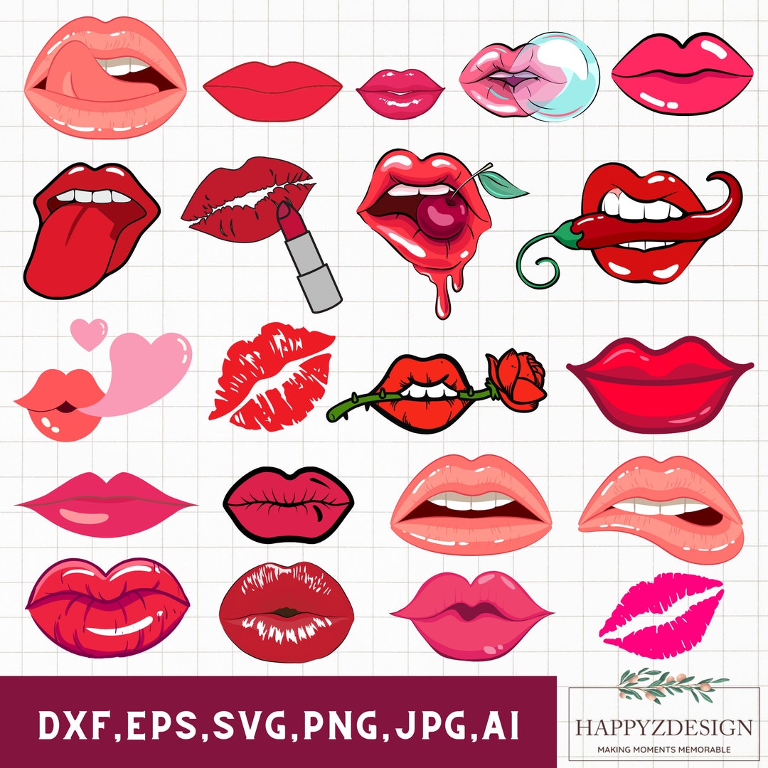 Red Lips Svg, Dripping Lips Svg, Pink Lips Svg, Valentines Lips Svg ...