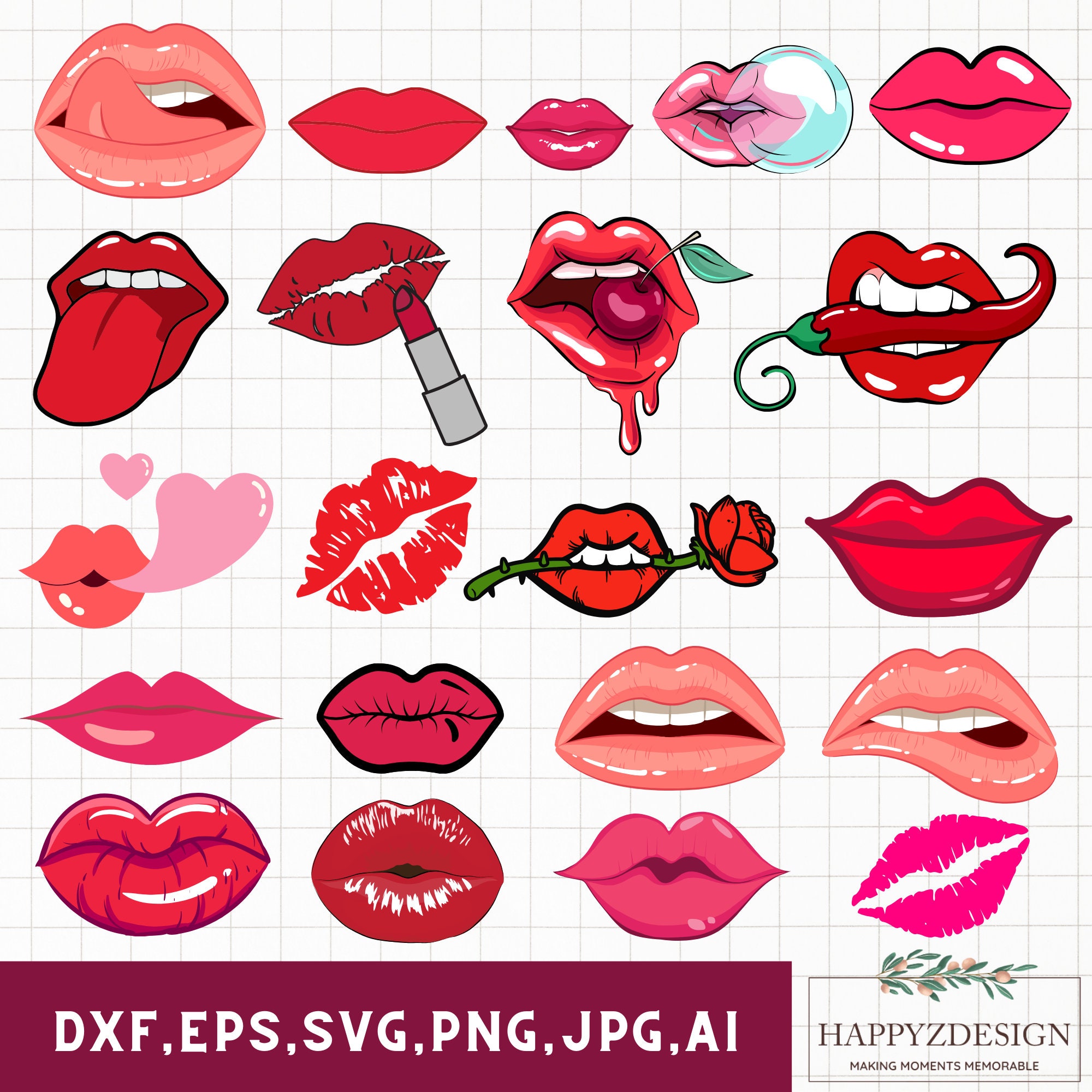 Red Lips Svg, Dripping Lips Svg, Pink Lips Svg, Valentines Lips Svg ...