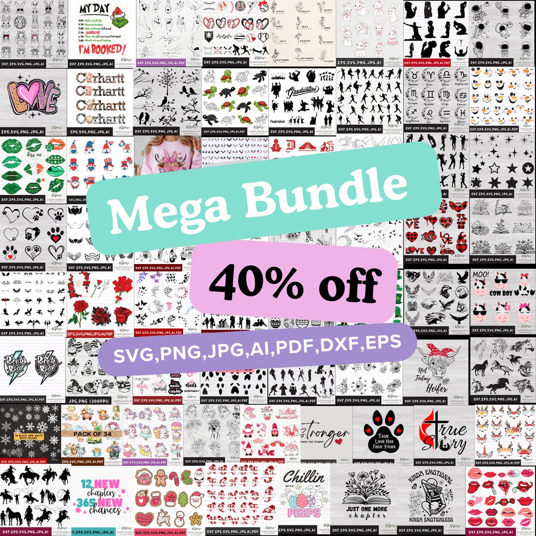 118 Mega Svg Bundle, Trendy Svg Bundle, Mega Clipart Png Bundle, T Shirt Designs Svg, Files for ...