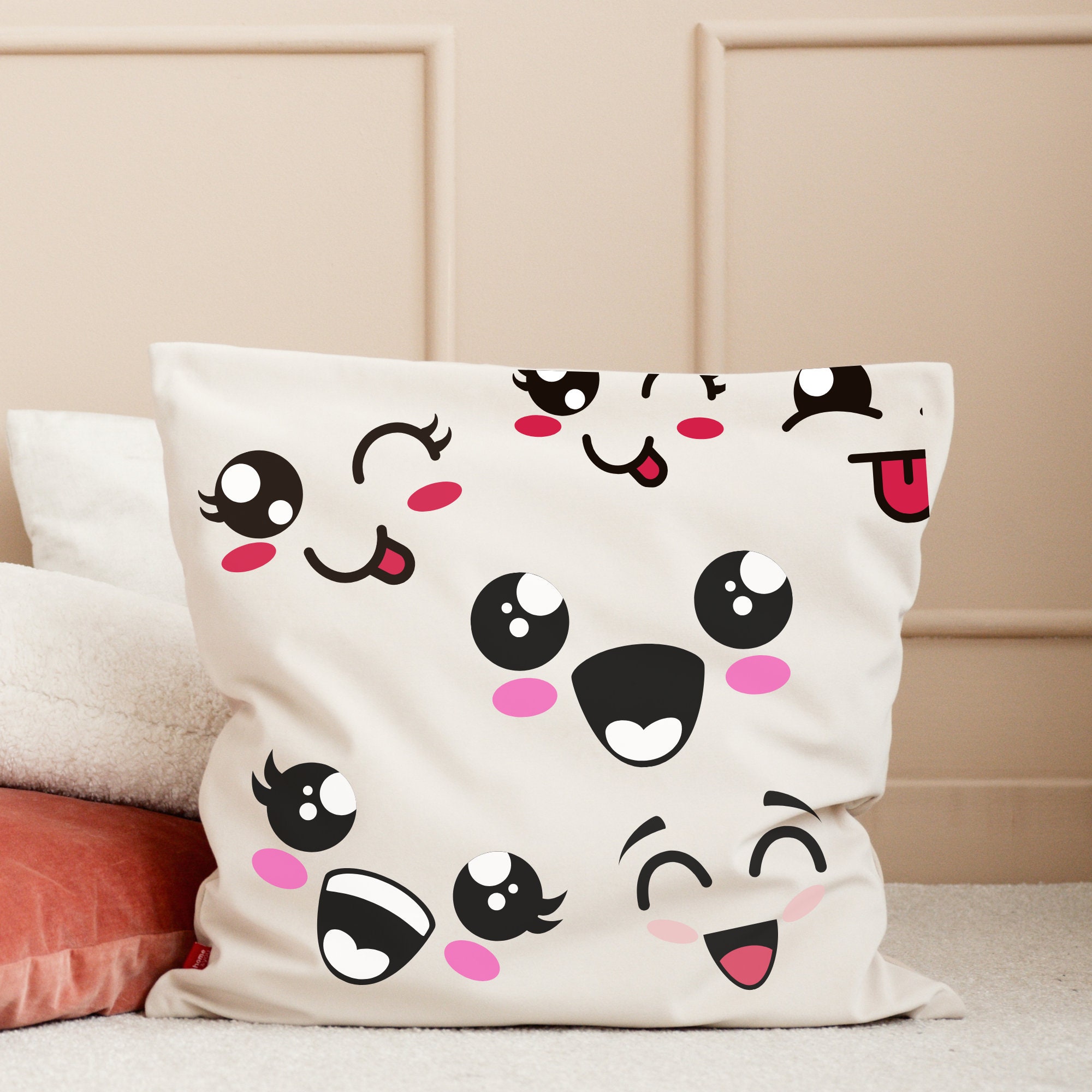 Cute Kawai Smiley Face Svg Bundle, Cartoon Emotion Faces SVG Bundle ...