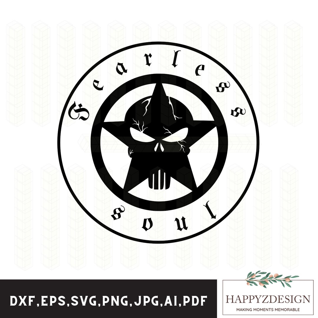 Fearless Soul Svg, American Skull Svg, Punisher Skull Svg, Cricut Files ...