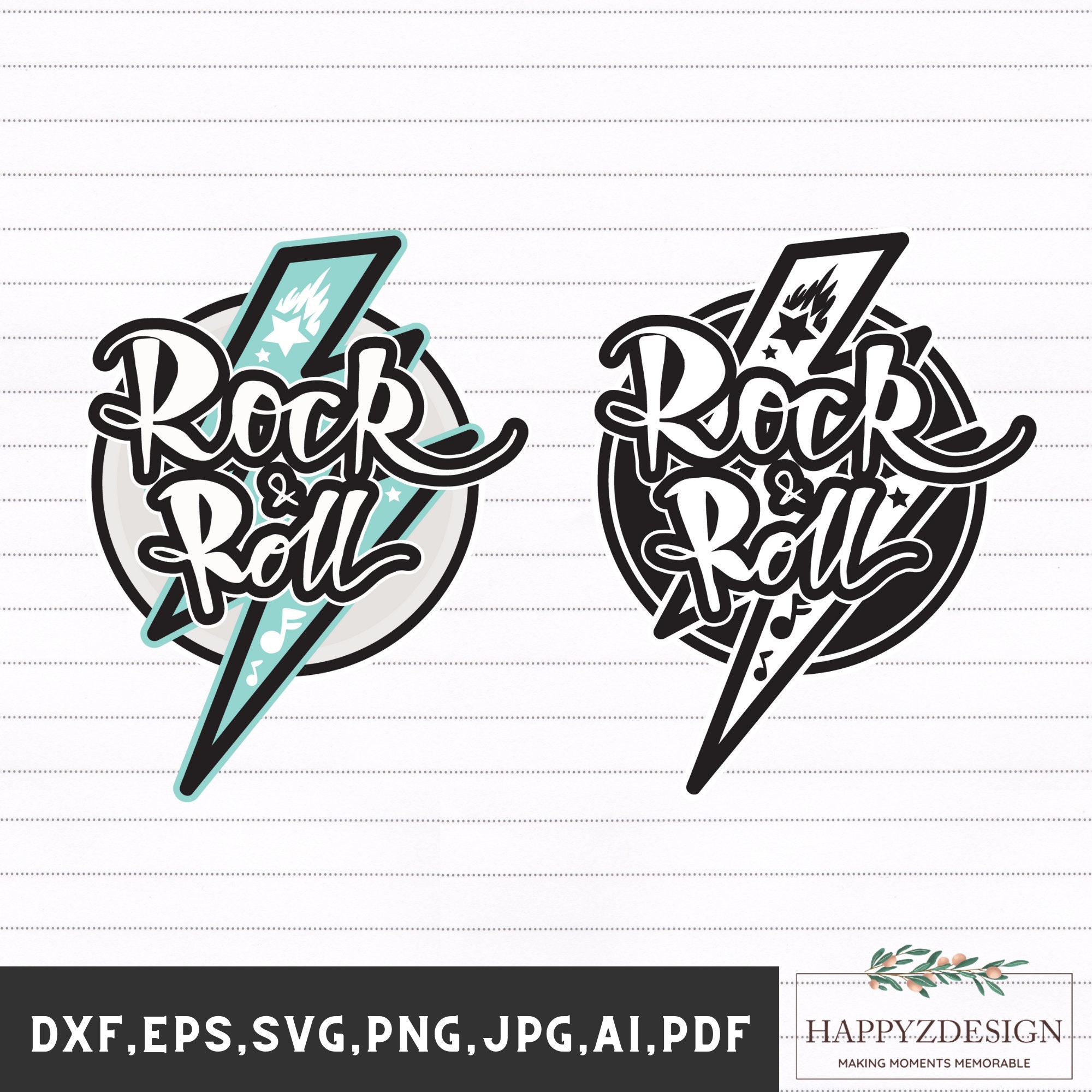 Rock N Roll Svg Rock and Roll Svg Rock and Roll Girl Svg - Etsy