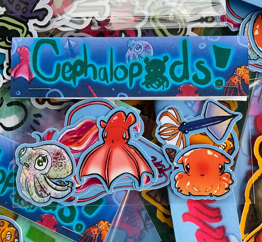 Cephalopods Squid Octopus Sticker Pack - Etsy