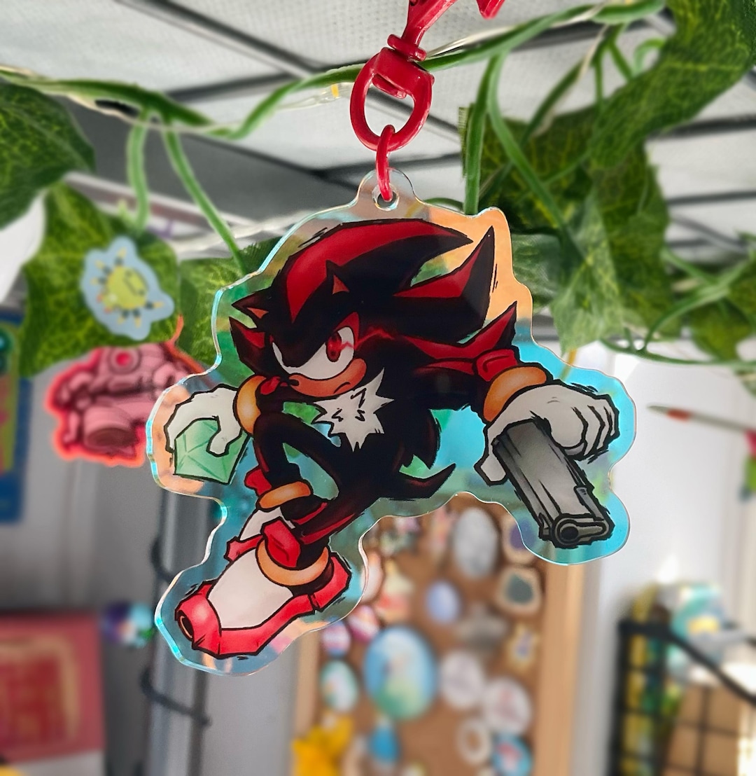 Shadow the Hedgehog Holographic Sonic Keychain - Etsy