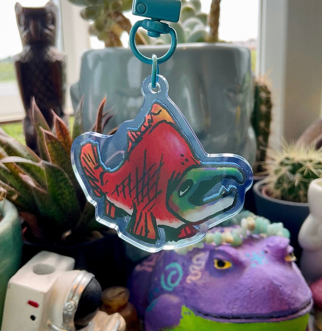 Salmon Fish Aquatic Keychain - Etsy