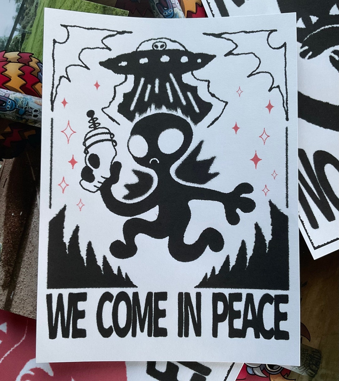 Alien Ufo Print - Etsy