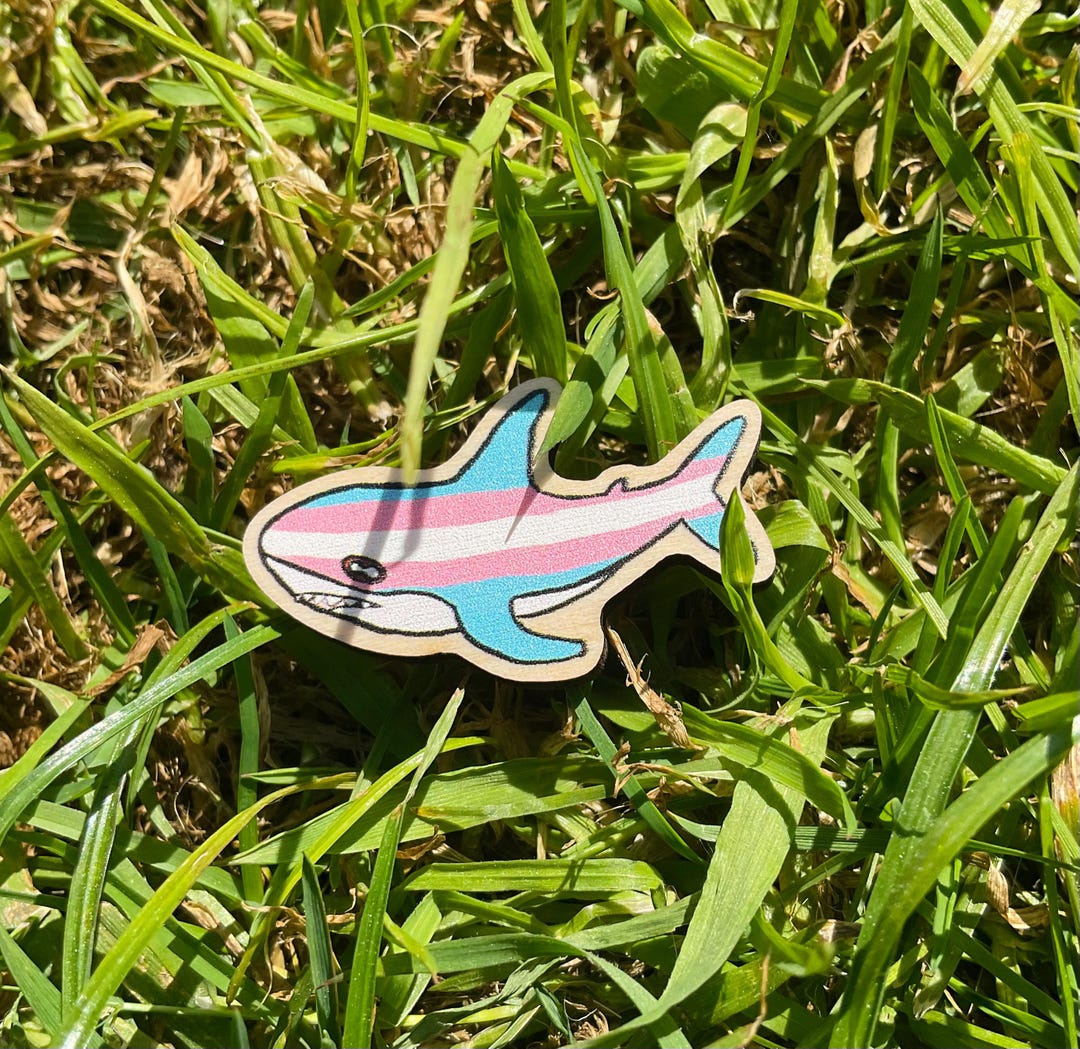 Trans Shark Blåhaj Wooden Pin - Etsy