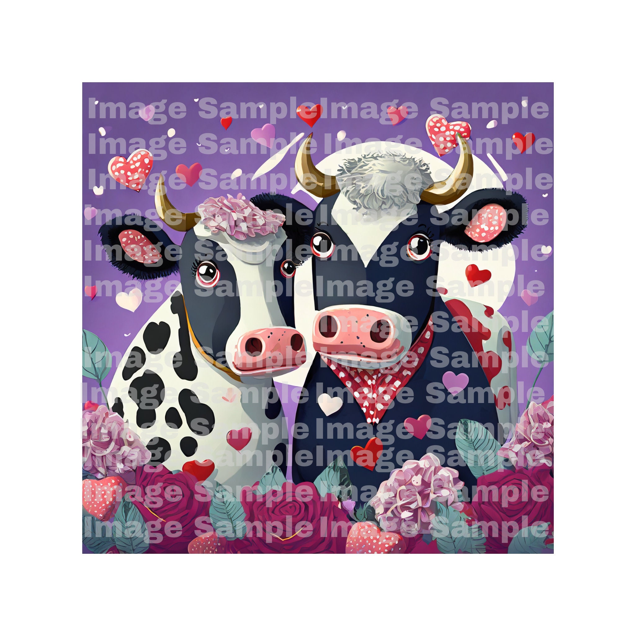 Animal Valentine's Day Cow Printables, Colorful V-day Cards Wall ...