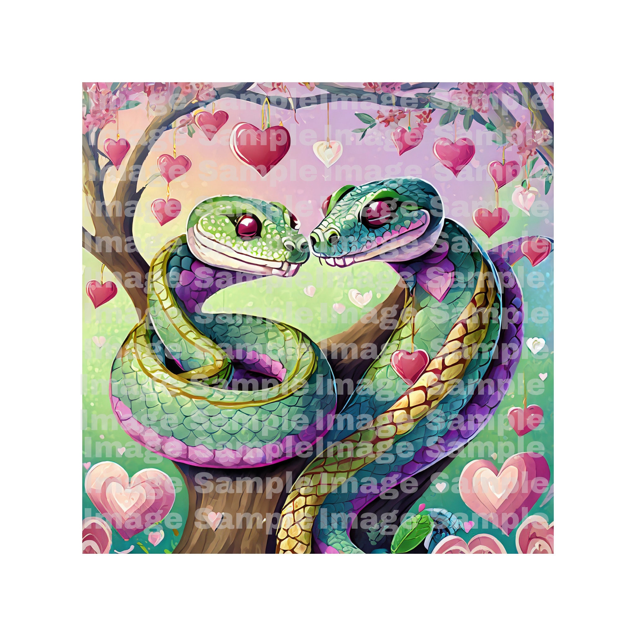 Animal Valentine's Day Snake Printables, Colorful V-day Cards Wall ...