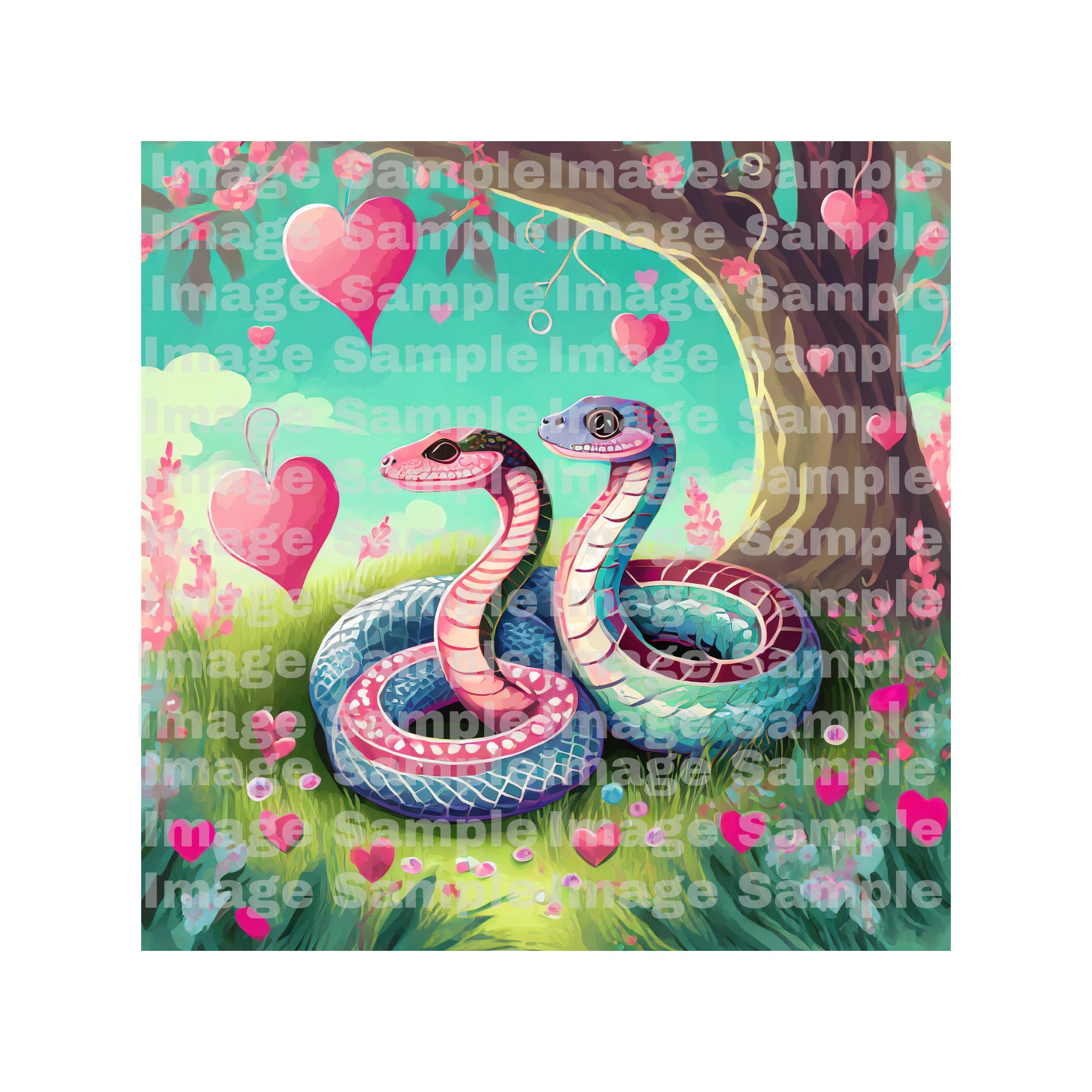 Animal Valentine's Day Snake Printables, Colorful V-day Cards Wall ...