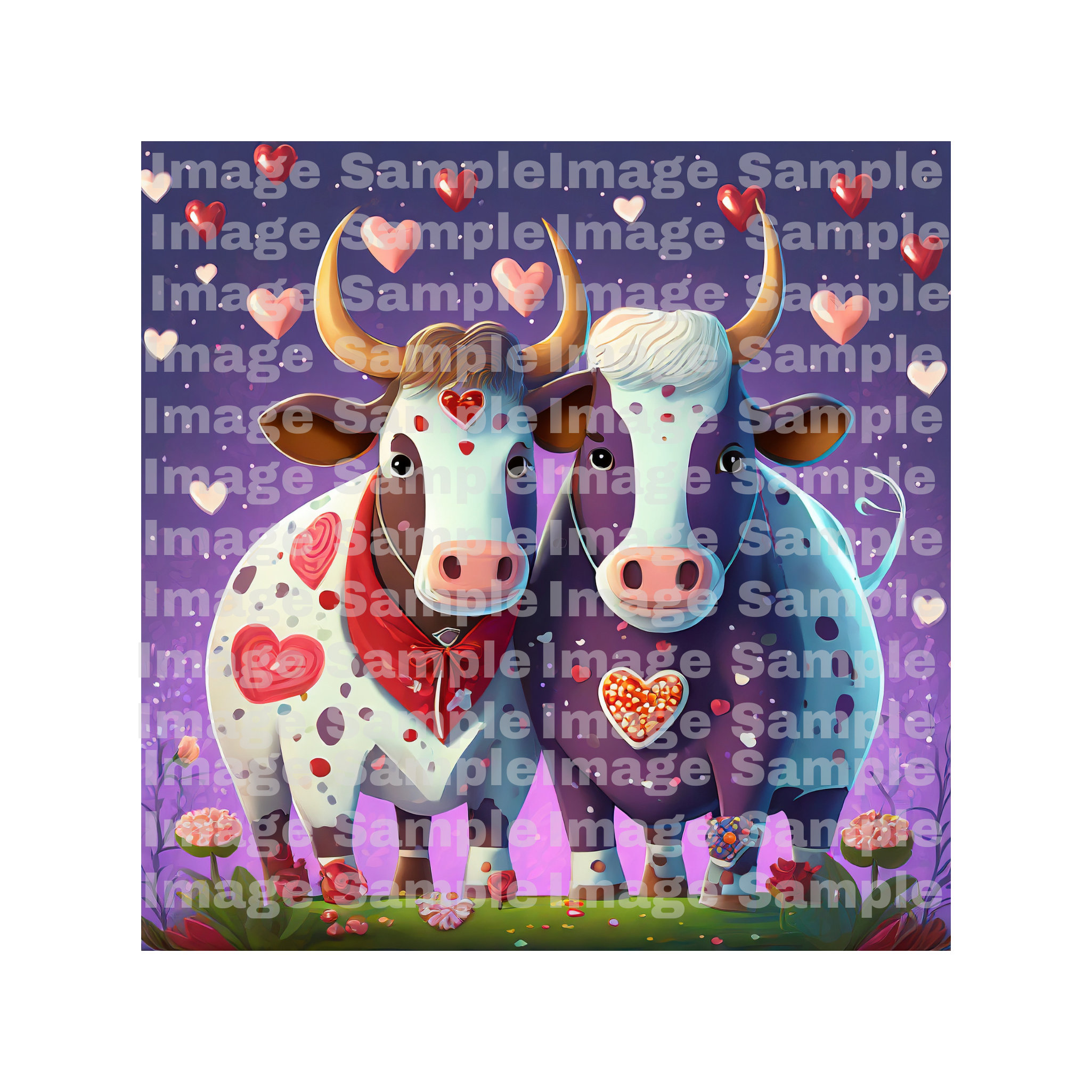 Animal Valentine's Day Cow Printables, Colorful V-day Cards Wall ...