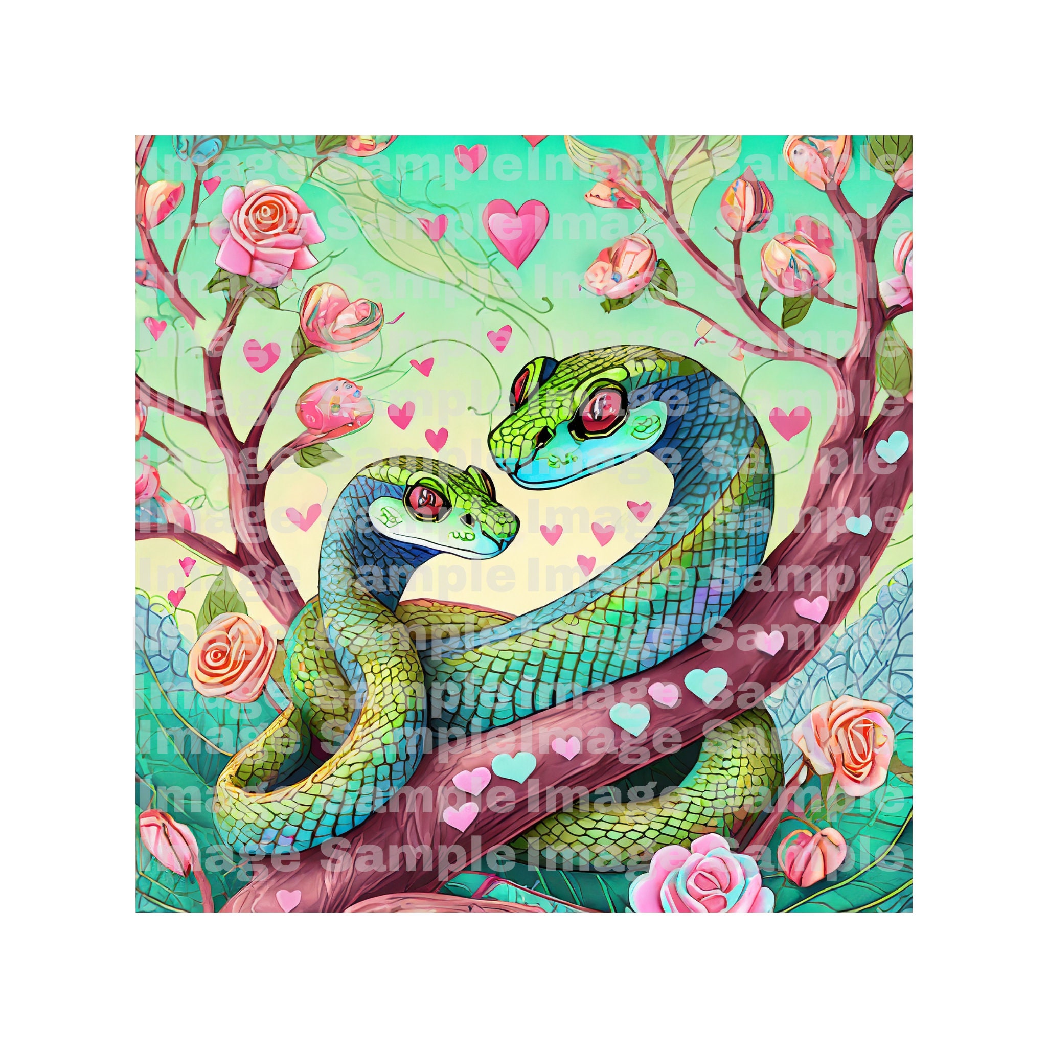 Animal Valentine's Day Snake Printables, Colorful V-day Cards Wall ...