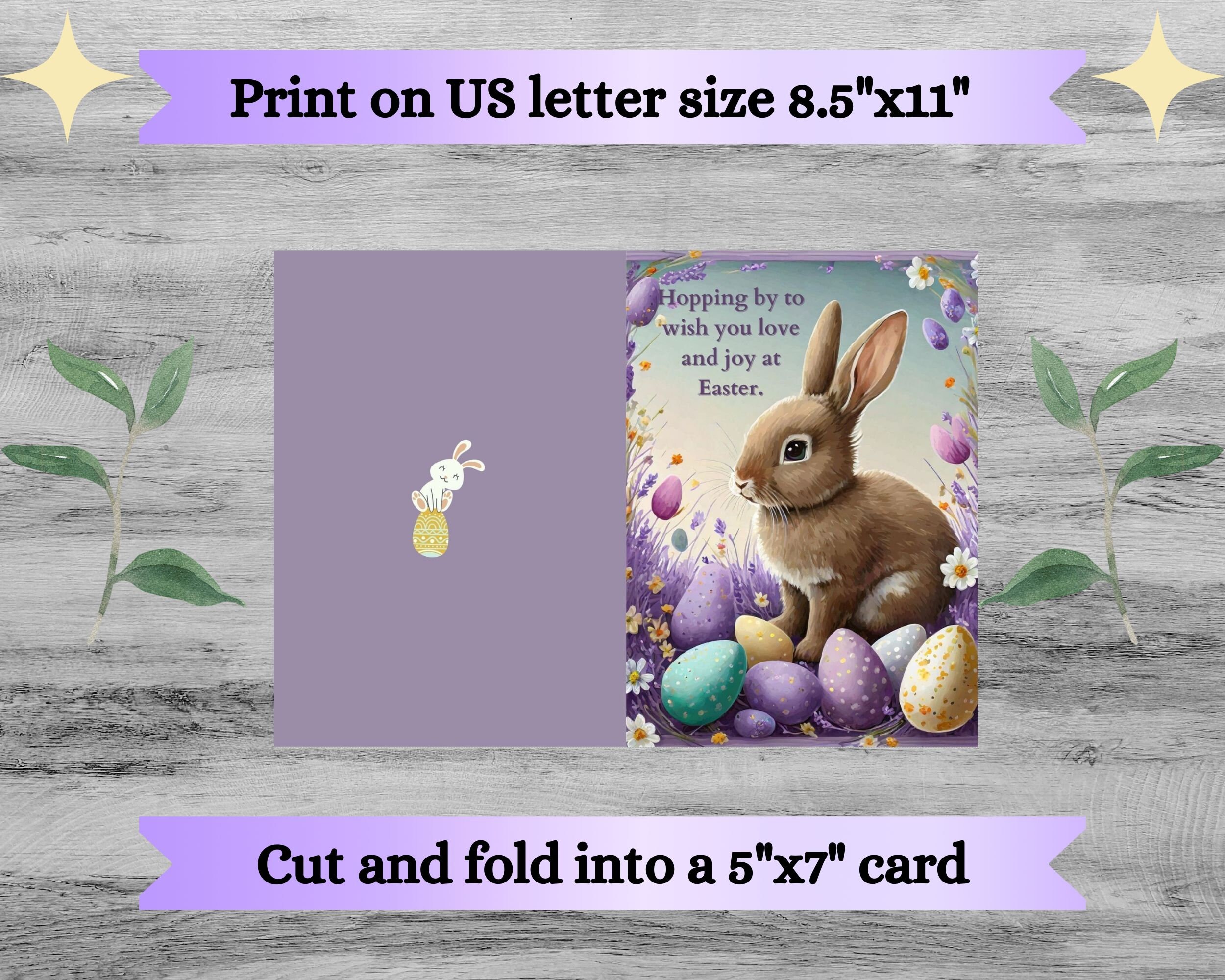 Printable Easter Card, Easter Card, Floral Easter Card Printable ...