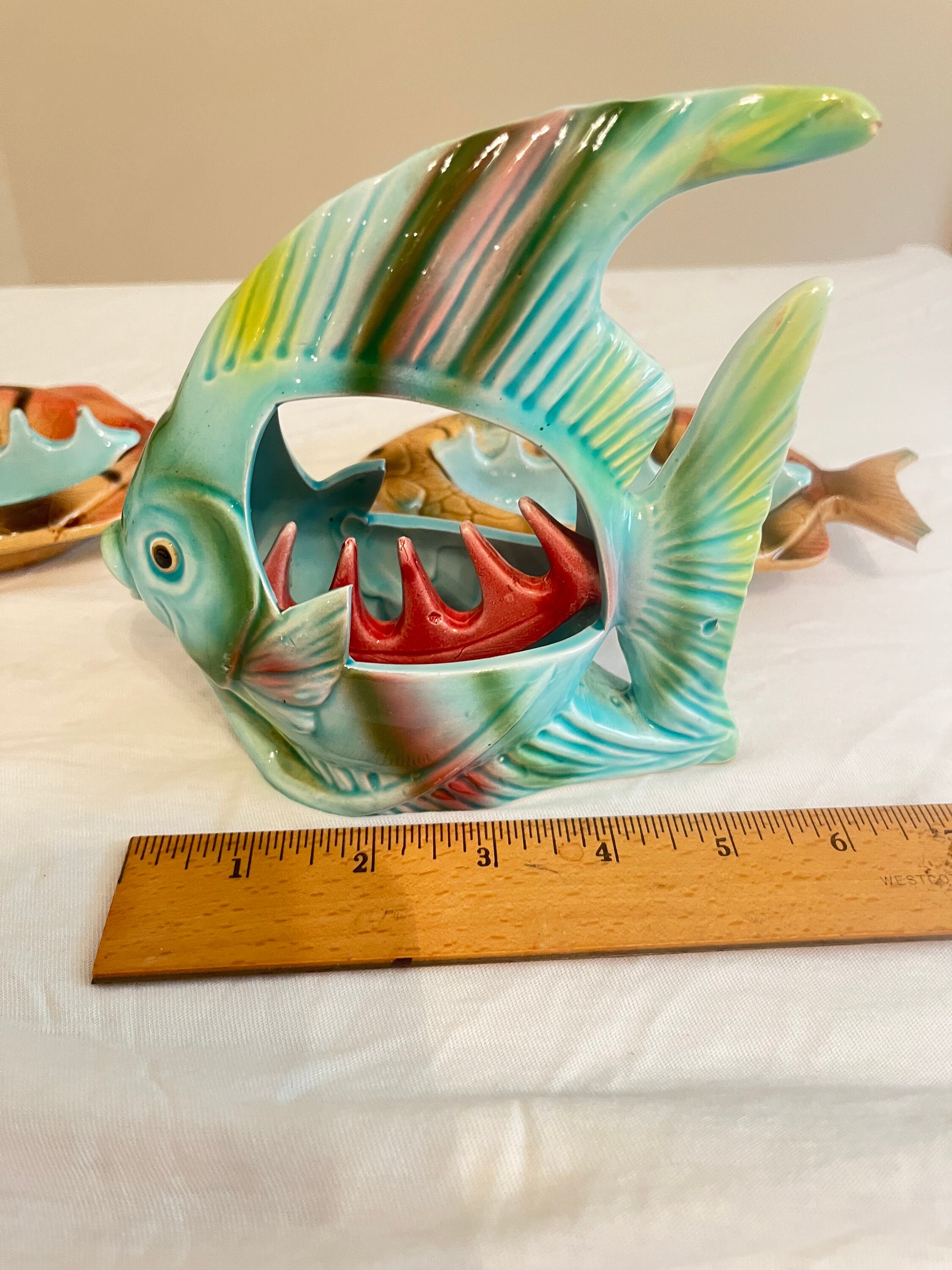 Rare Colorful Ceramic Fish Ashtray Set of 3 Vintage. - Etsy