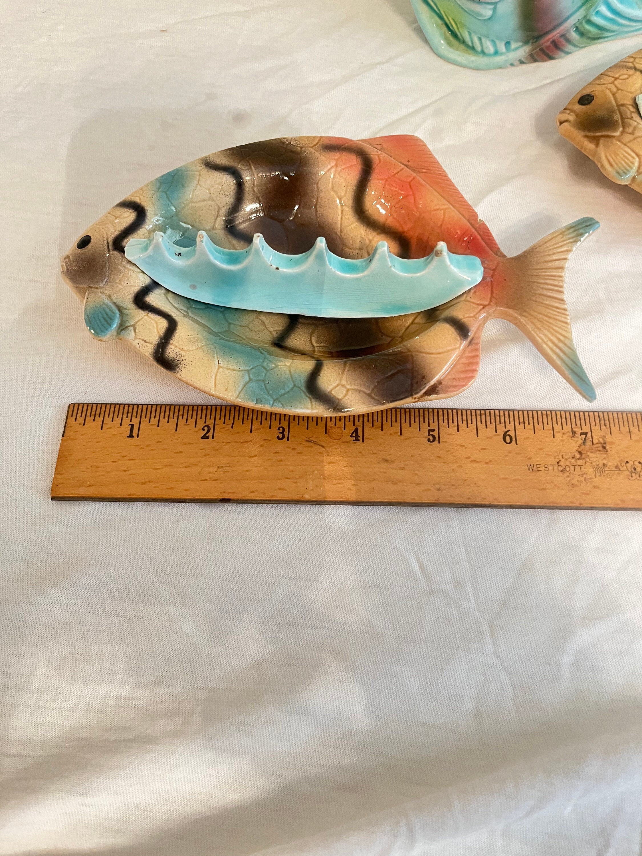 Rare Colorful Ceramic Fish Ashtray Set of 3 Vintage. - Etsy