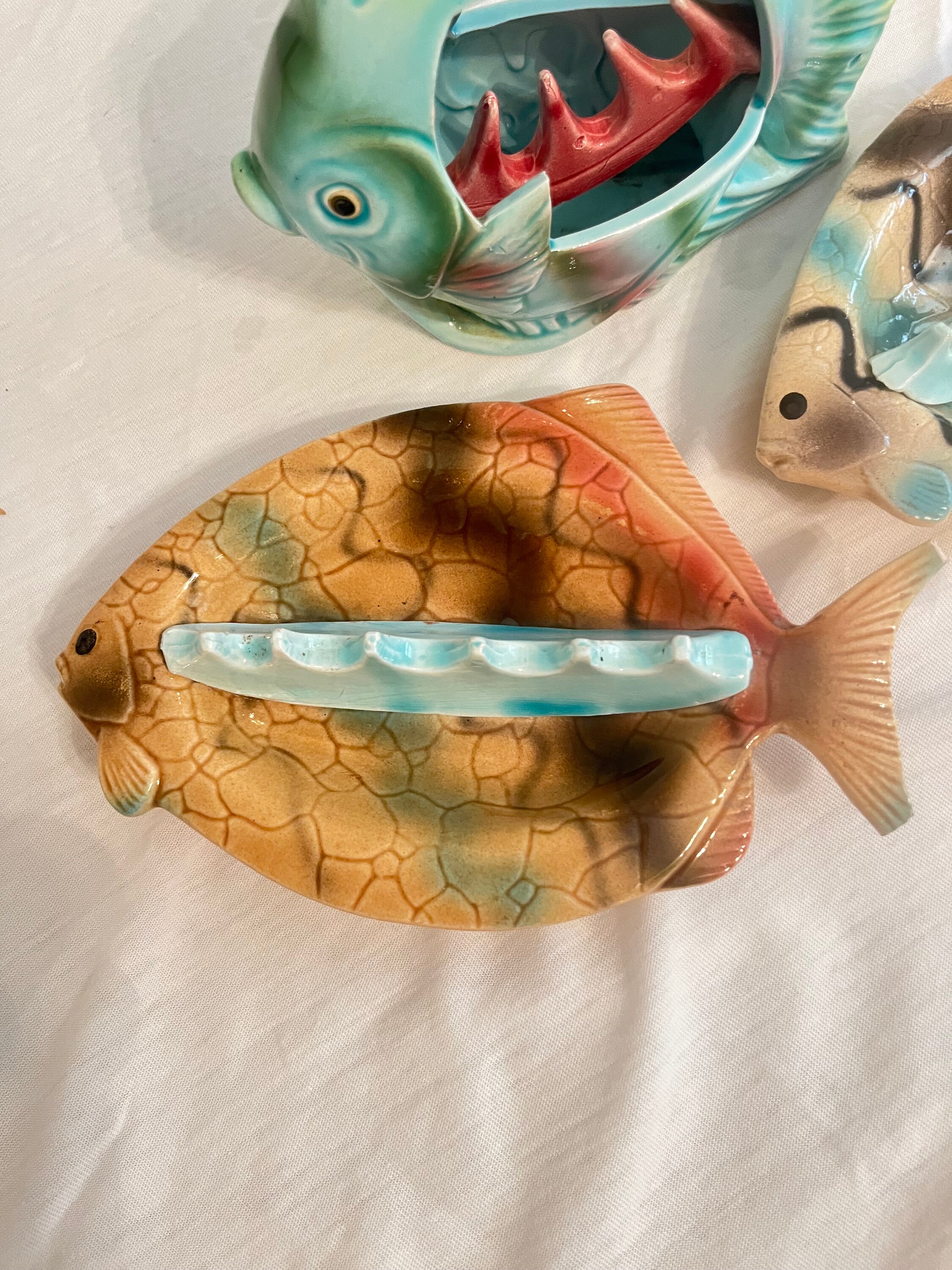 Rare Colorful Ceramic Fish Ashtray Set of 3 Vintage. - Etsy