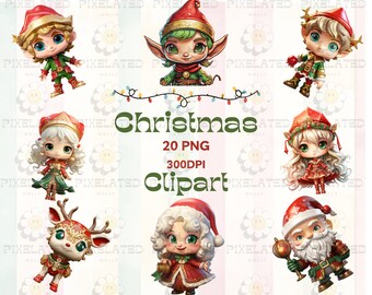61christmas Clipart Set Holiday Clipart Cute Christmas Clip - Etsy