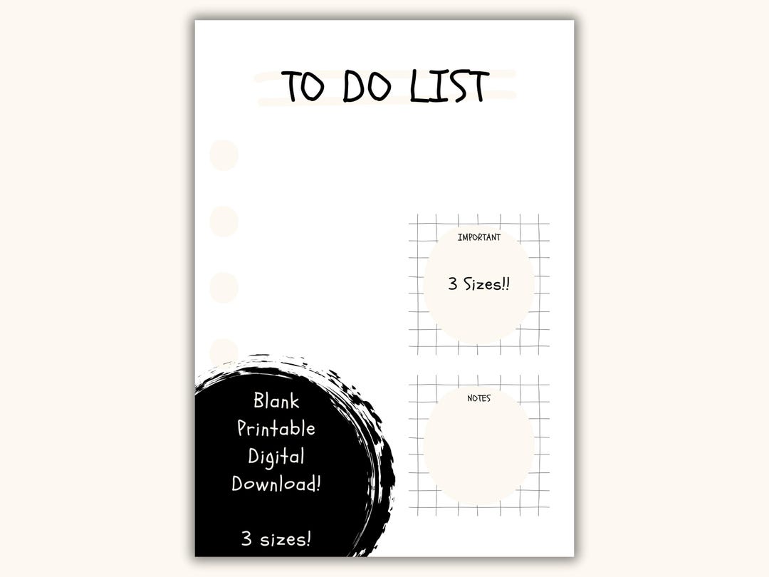 Printable To-do List | Blank | Neutral | Simple | Daily Use | Task ...