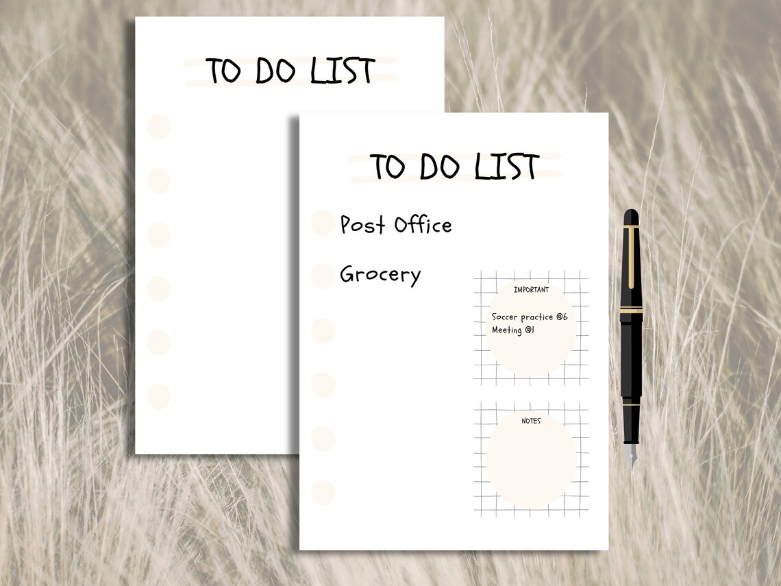 Printable To-do List | Blank | Neutral | Simple | Daily Use | Task ...