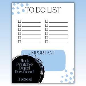 Lista de tareas imprimible / En blanco / Azul / Simple / Uso diario ...