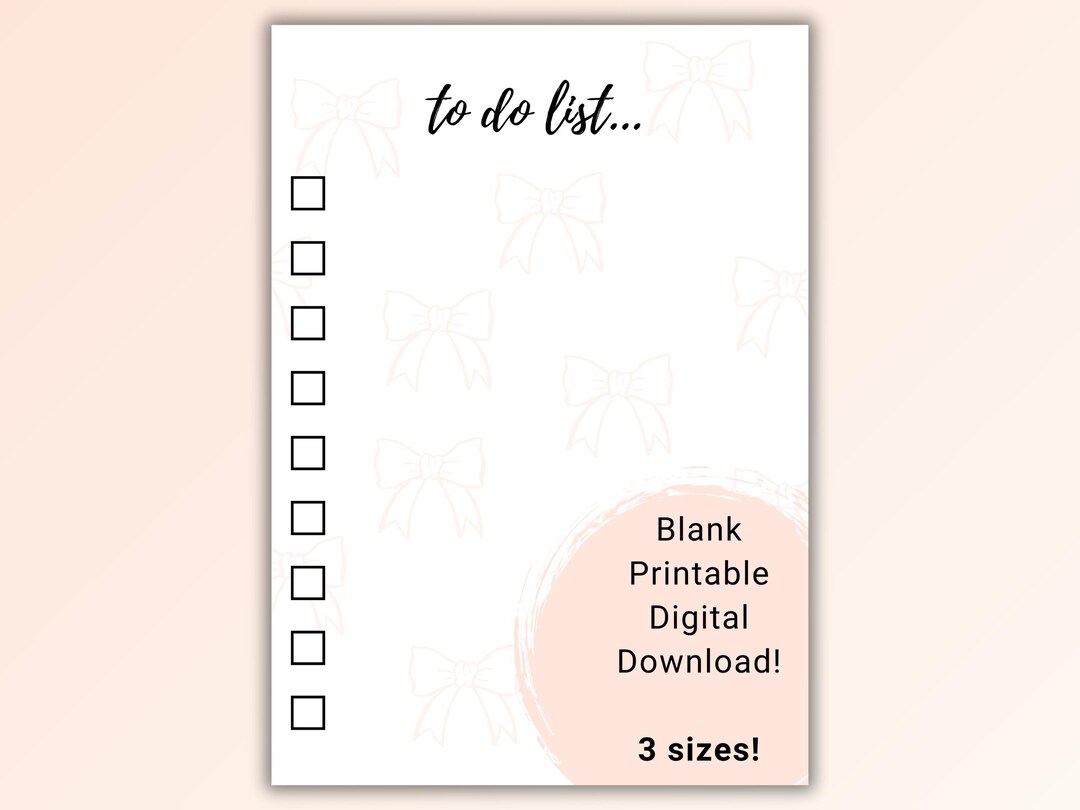 Printable To-do List | Blank | Simple | Daily Use | Task | PDF | A4 ...