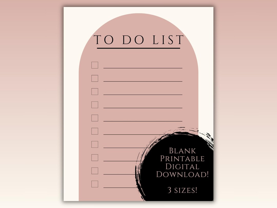 Printable To-do List | Blank | Simple | Neutral | Daily Use | Task ...