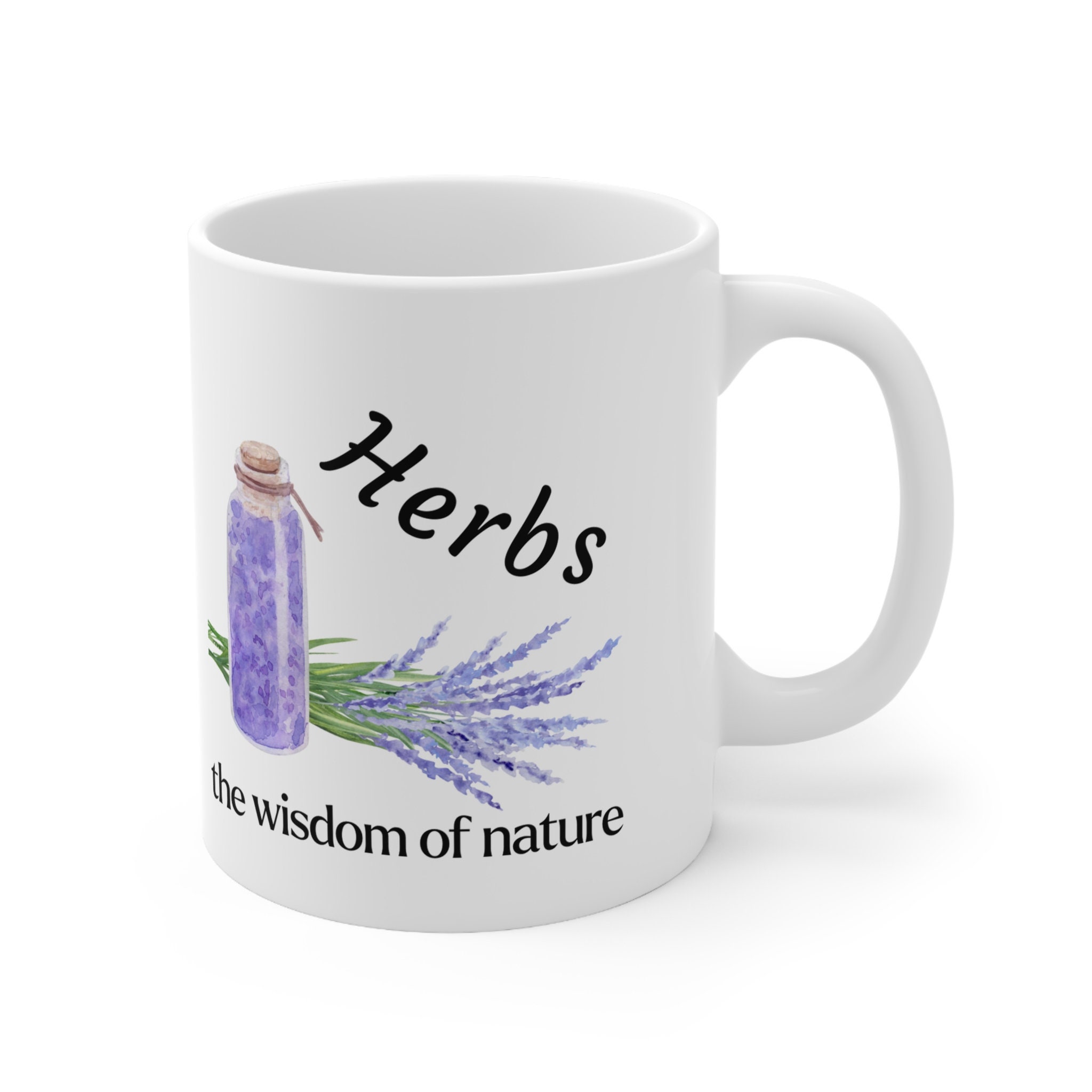 Herbal Tea Mug, Herbs: the Wisdom of Nature Ceramic Mug 11oz for ...