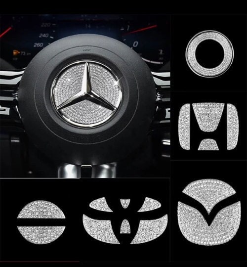 Rhinestone Crystal for Horn Emblem Bling Diamond Steering Wheel Logo Emblem Cover Multiple Options Available Made From Premium Material Etsy