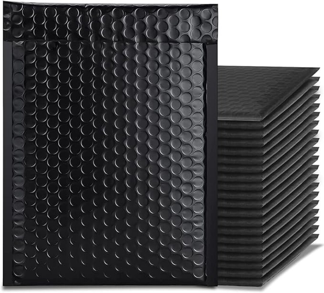 7x9 Metallic Black Bubble Mailer Premium Poly Mailing Envelopes 7x9 ...
