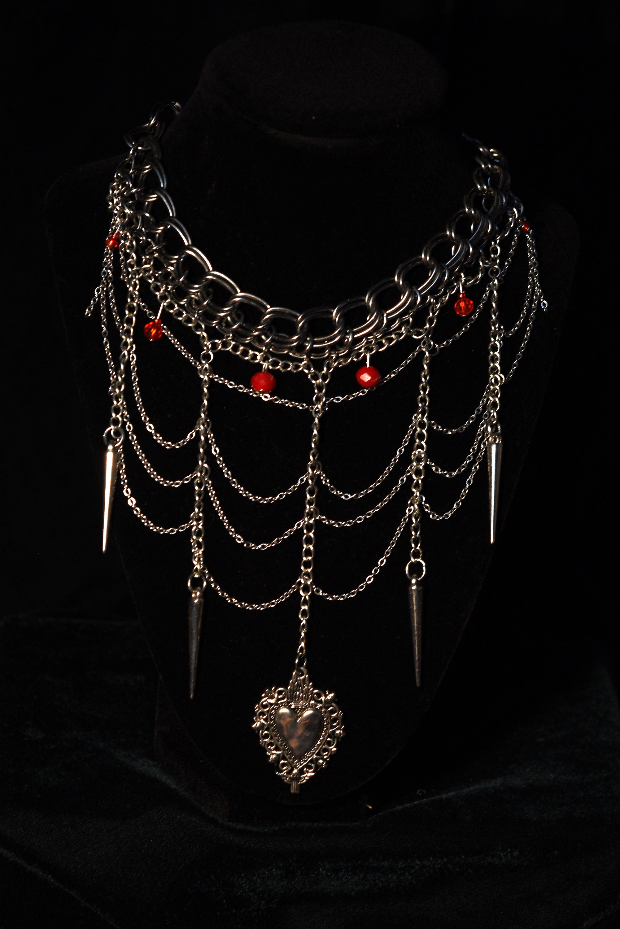 Handmade Goth Spiky Draped Vampire Chain Choker - Etsy