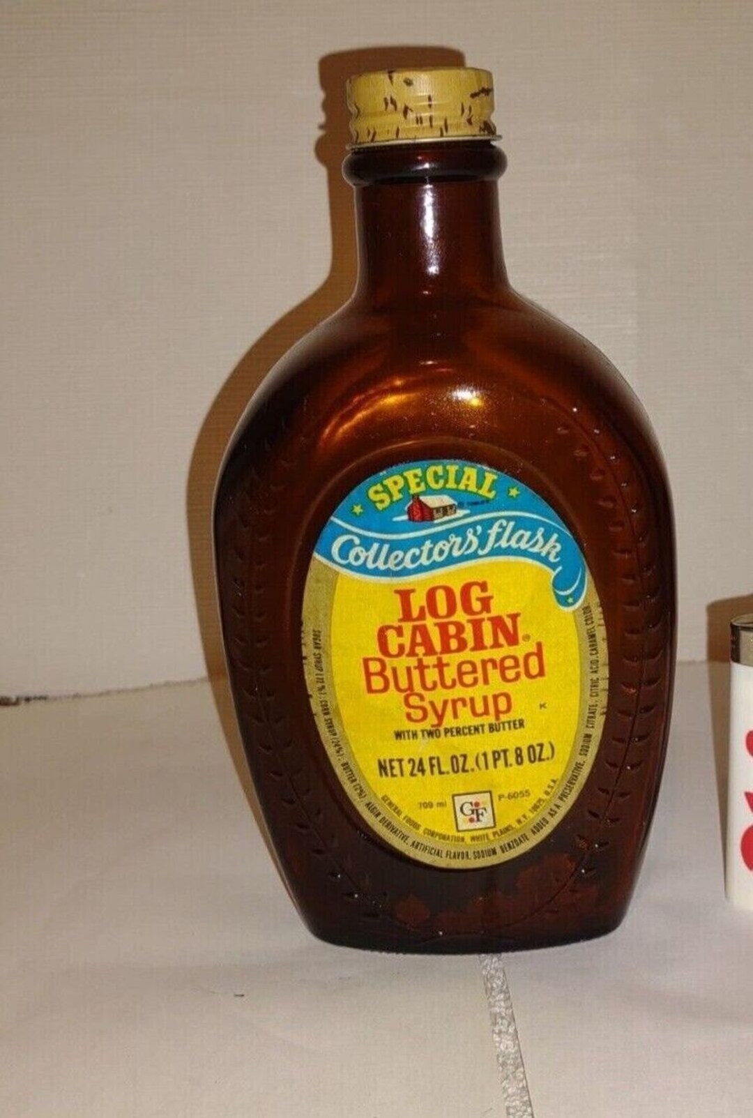 1976 Special 24oz Collectors' Flask Benjamin Franklin LOG CABIN Syrup ...