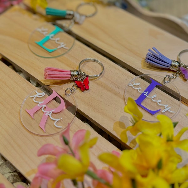 Monogram Keychain - Etsy