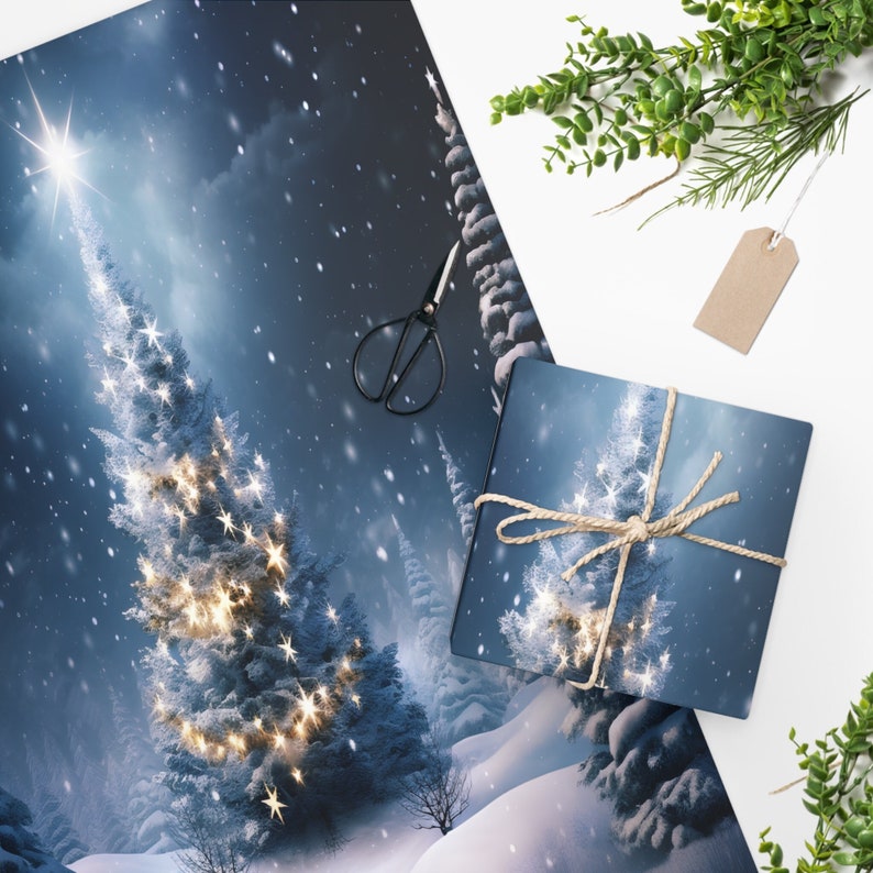 Winter Wonderland Wrapping Paper, Christmas Wrap, Holiday Paper, Gift ...